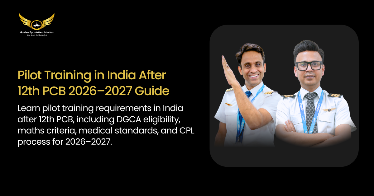 Pilot Training in India After 12th PCB 2026 Guide | Golden Epaulettes ...